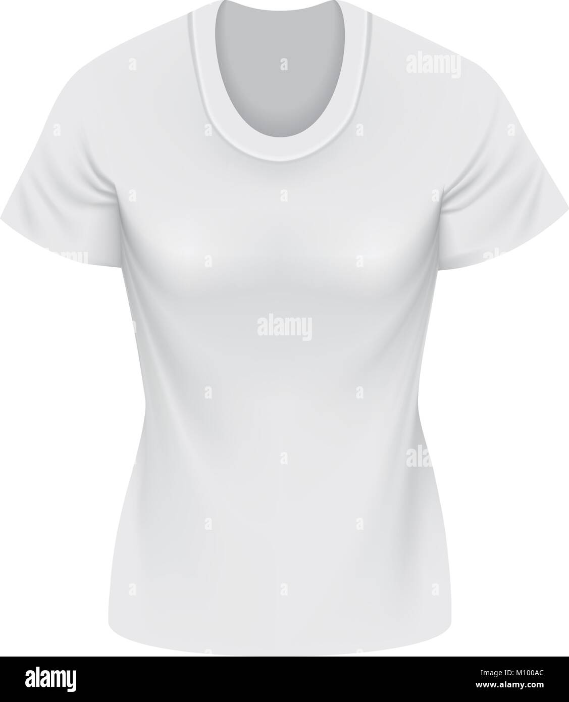 Back of white female round neck tshirt mockup Stock Vector Image & Art ...