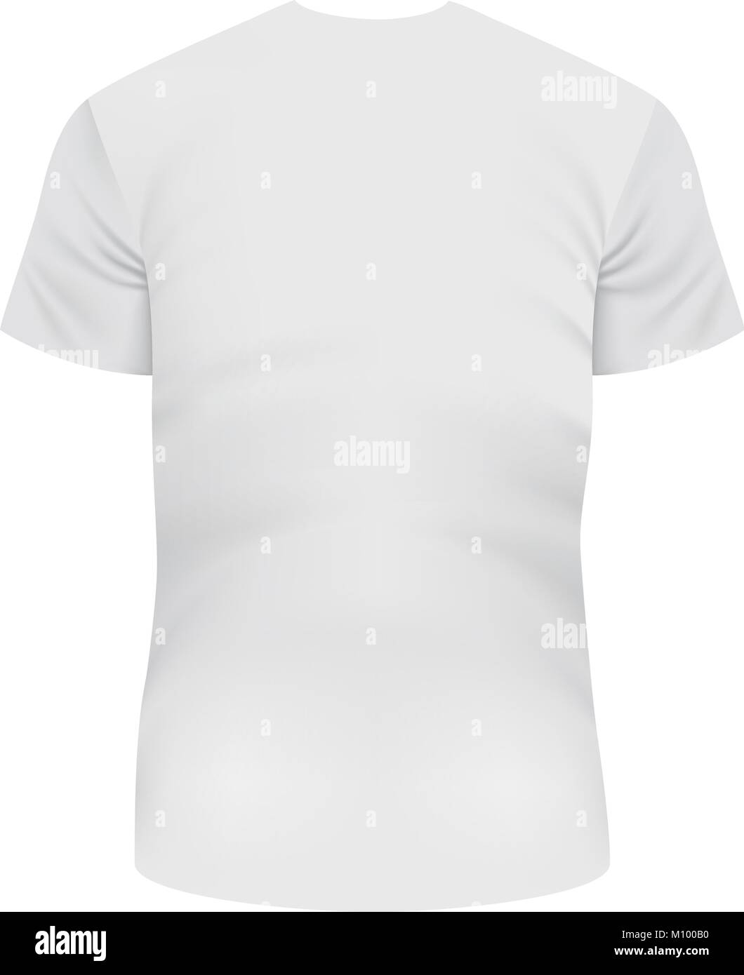 Back of white Tshirt mockup, realistic style Stock Vector Image & Art ...