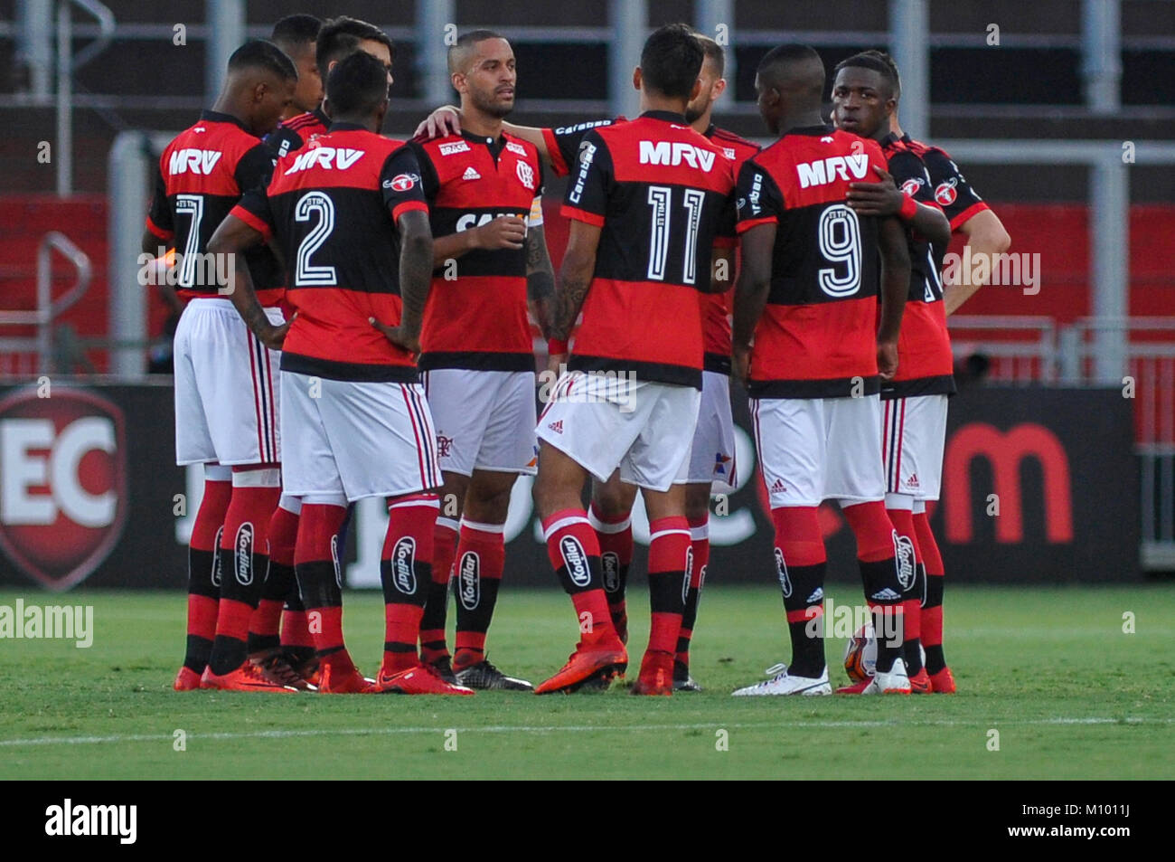 RIO DE JANEIRO, RJ - 24.01.2018: FLAMENGO X BANGU - Flamengo team ...