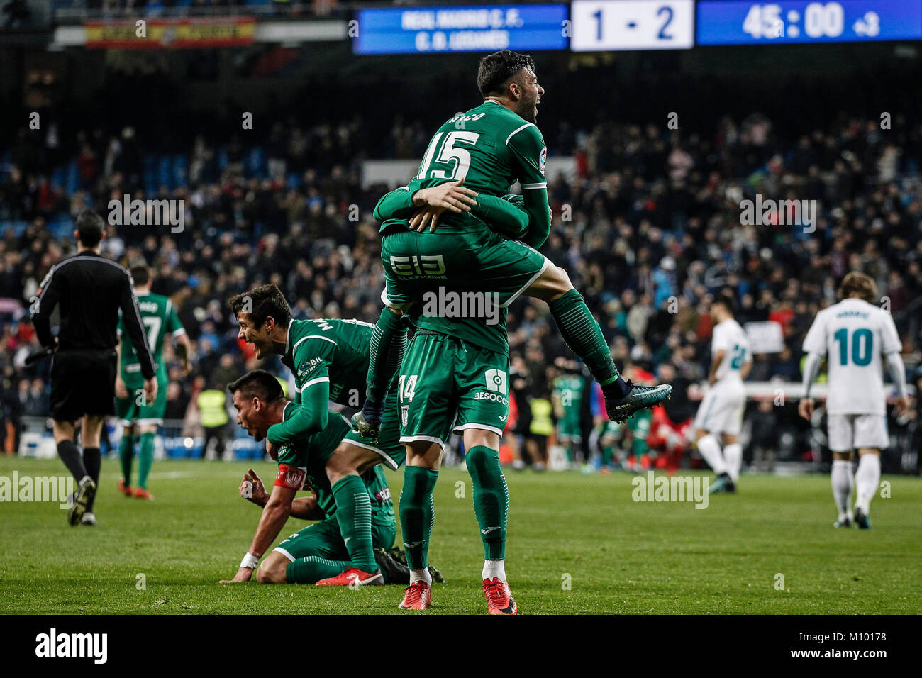 The Leganes players celebrating the victory and the passage to the ...