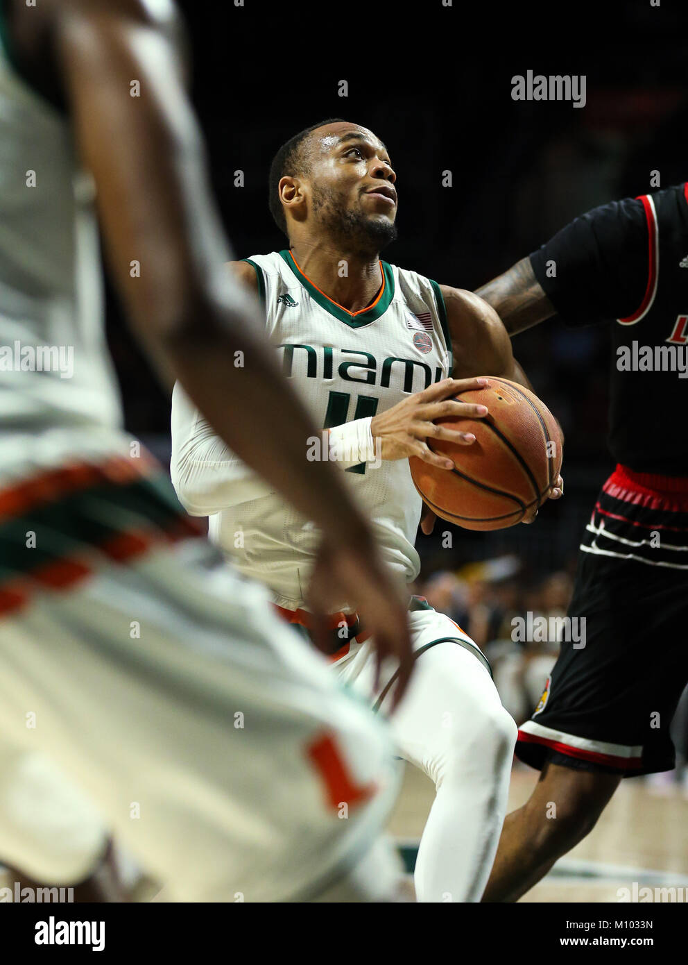 Coral Gables, Florida, USA. 24th Jan, 2018. Miami Hurricanes guard ...