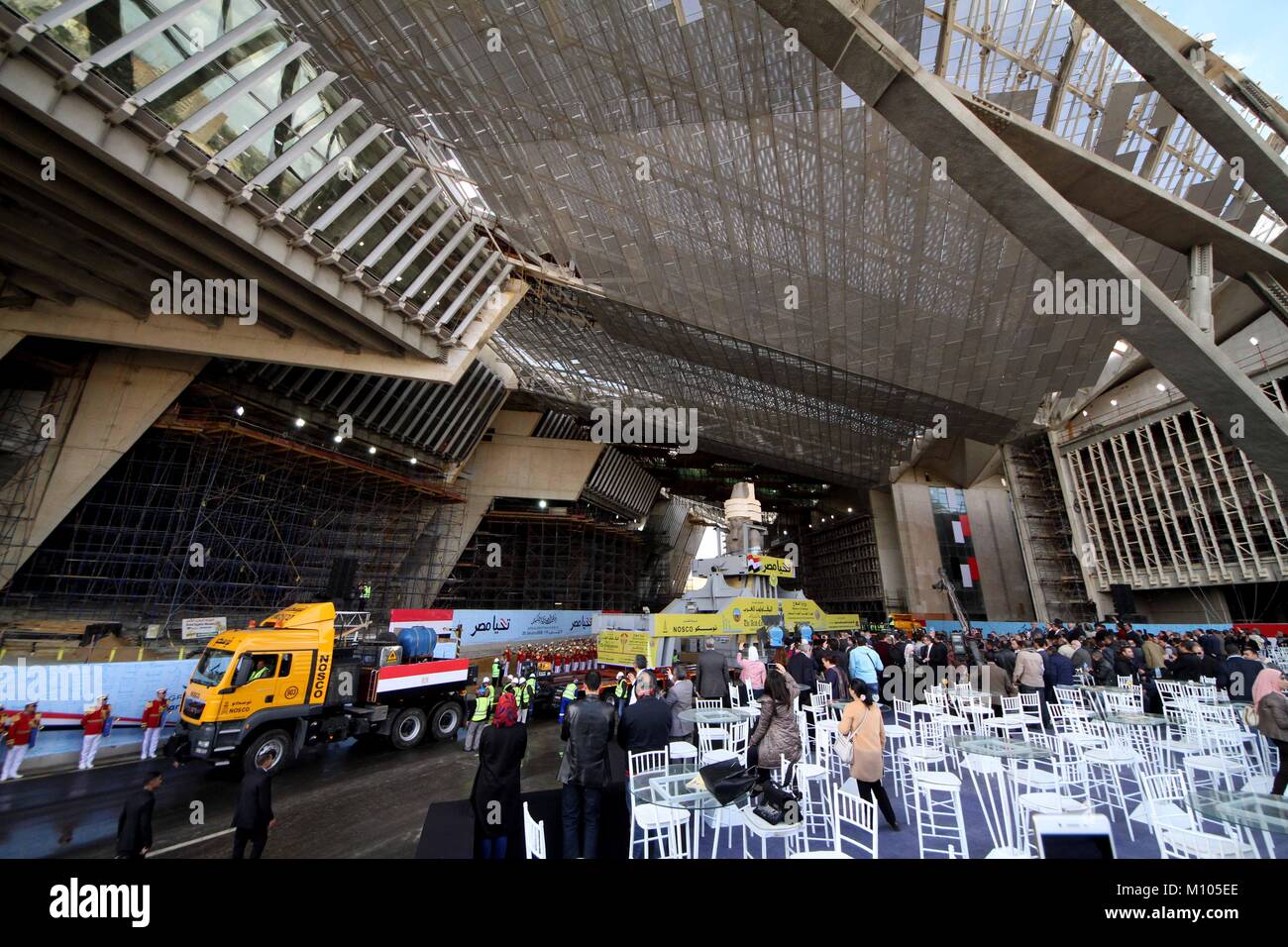 Giza, Egypt. 25th Jan, 2018. The colossus of Pharaoh King Ramses II is ...