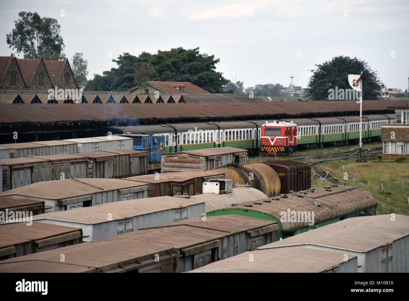Nairobi, Kenya. 13th Aug, 2017. The old railway station with meter ...