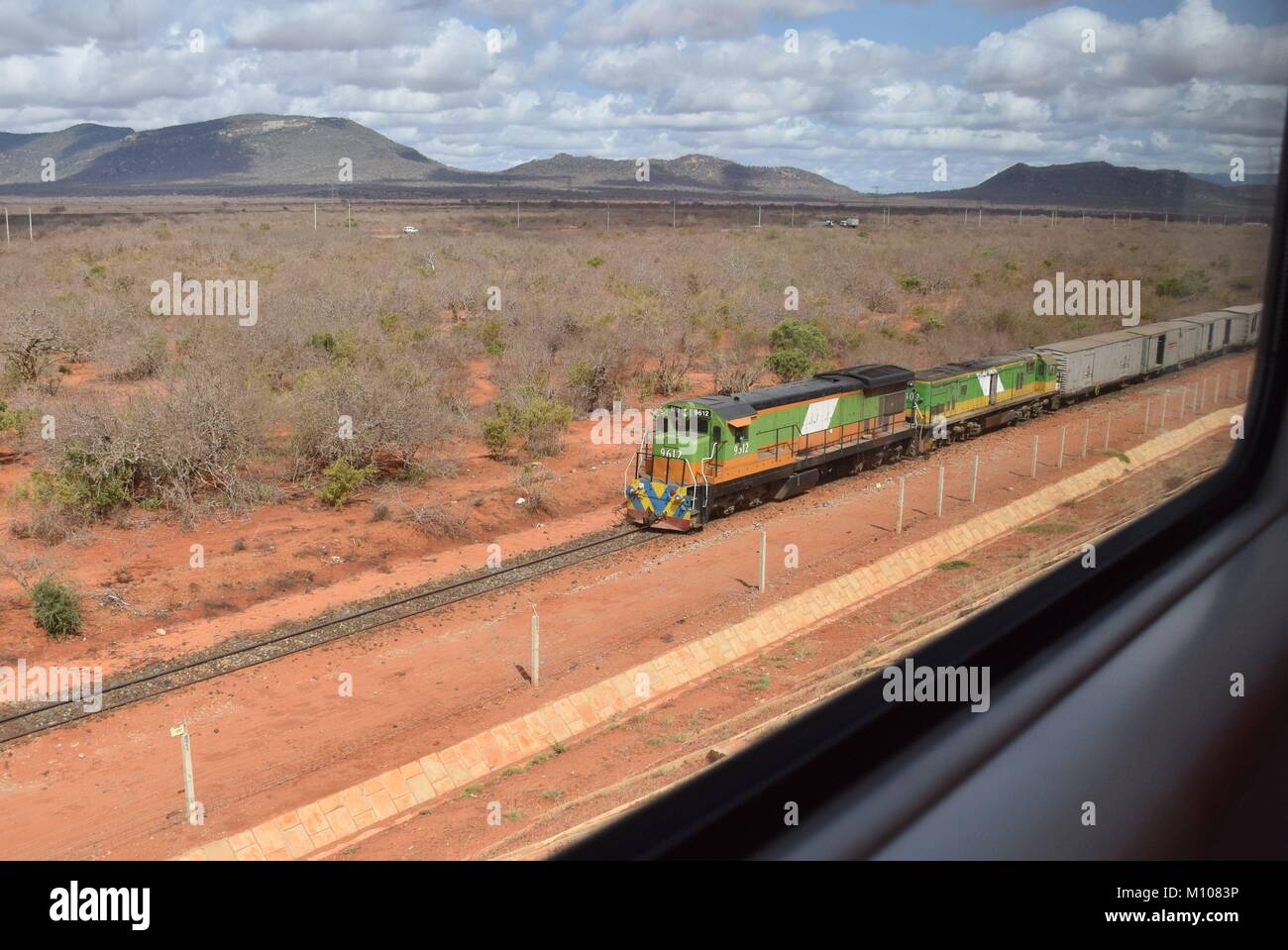 Passenger train from Mombasa to Nairobi on 13.08.2017 with freight ...