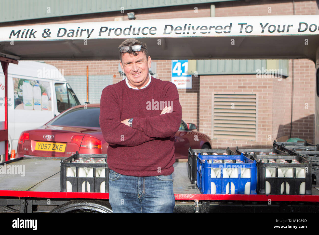 Old british milk float hi-res stock photography and images - Alamy
