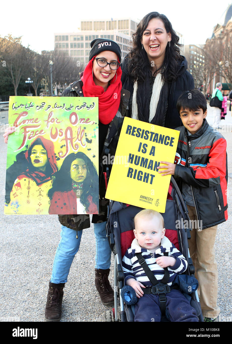 Washington Dc, DC, USA. 20th Jan, 2018. From left, SHIFA QURAESHI ...