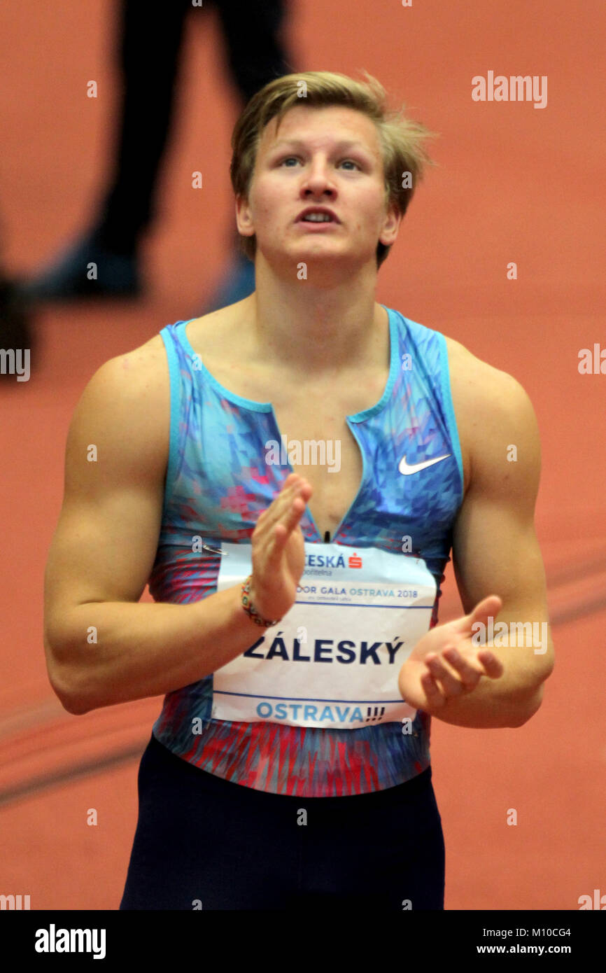 Ostrava, Czech Republic. 25th Jan, 2018. Czech Dominik Zalesky after ...