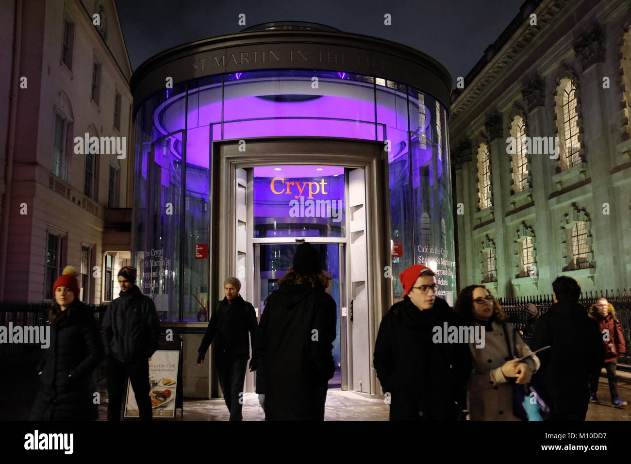 Café in the Crypt restaurant, Trafalgar Square, London, England, UK ...