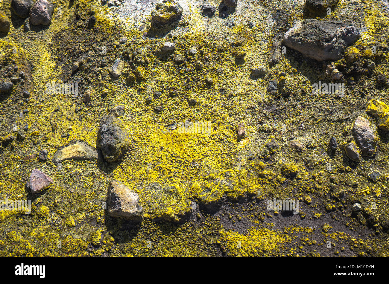 Sulfuric colour and Texture on White Island, New Zealand Stock Photo ...