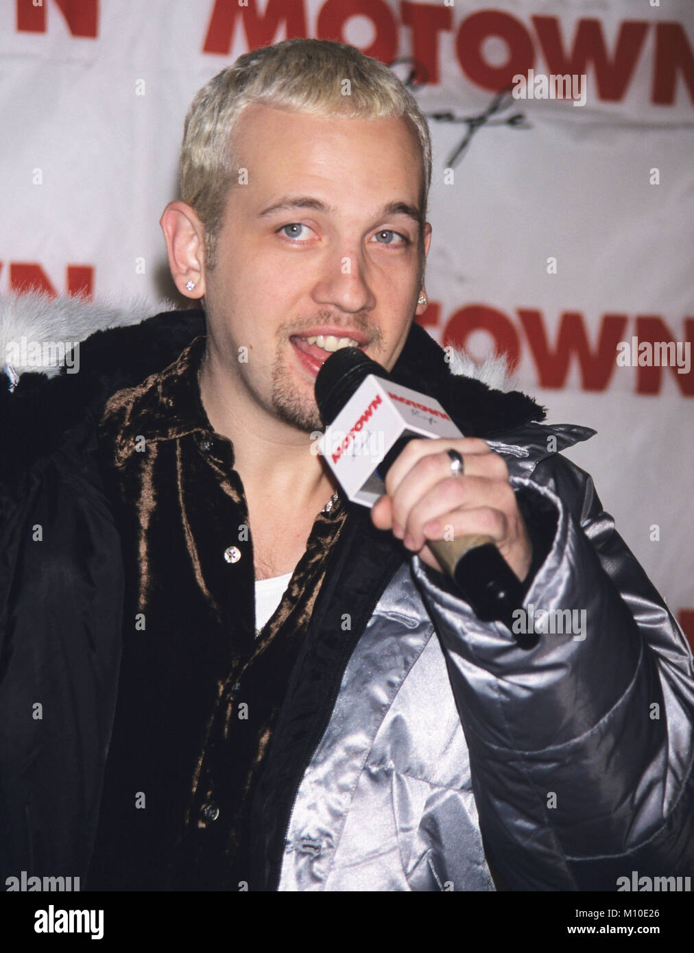 Justin of 98 Degrees at the gold plaque presentation for their new ...