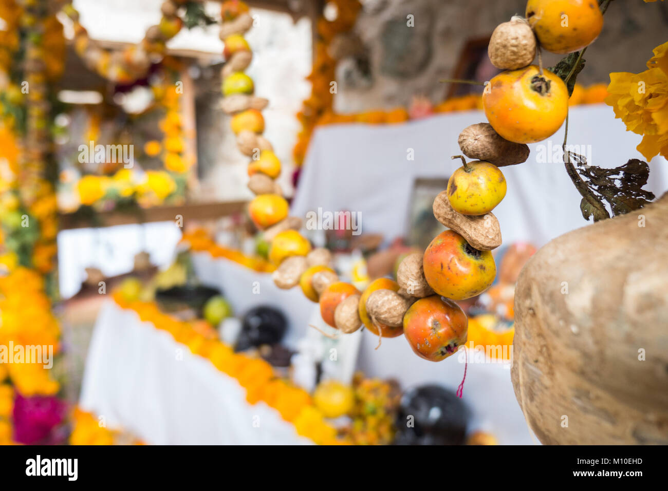 Oaxaca Day of the Dead orange flower shine Stock Photo - Alamy
