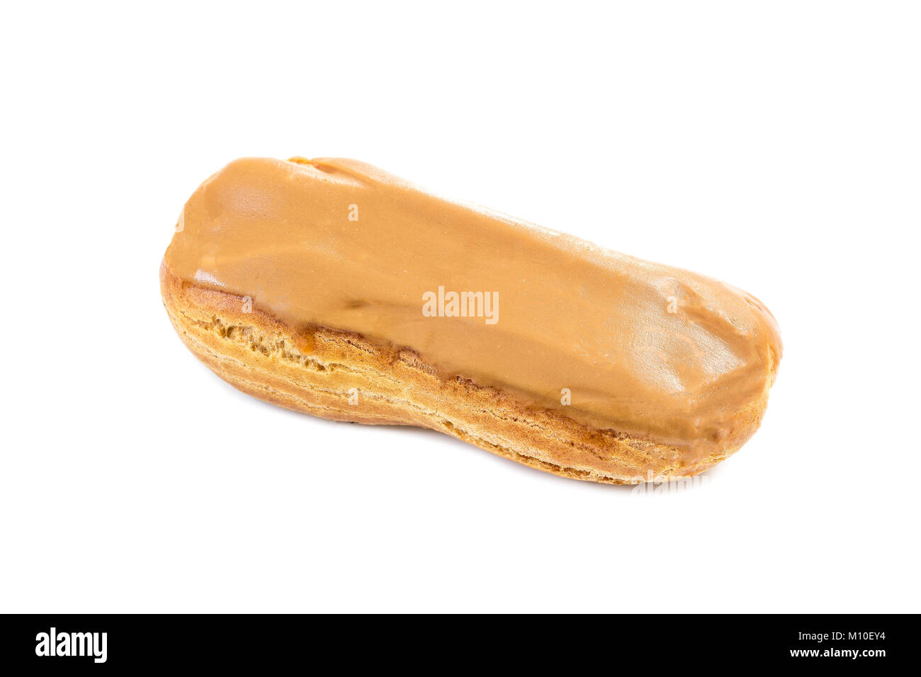 coffee eclair pastry on white background Stock Photo - Alamy