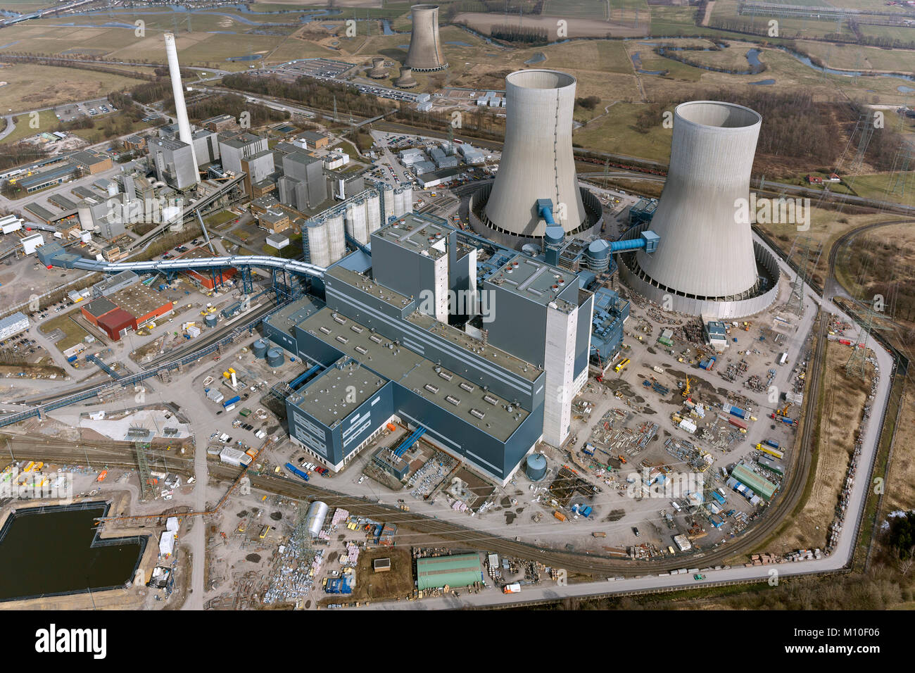 Aerial view, RWE Power, Westfalen power plant, former nuclear power ...