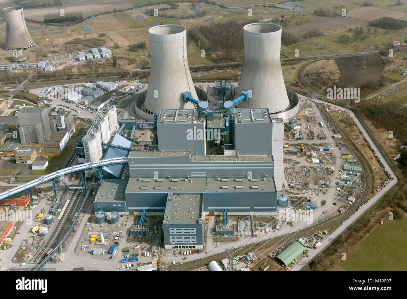 Aerial view, RWE Power, Westfalen power plant, former nuclear power ...