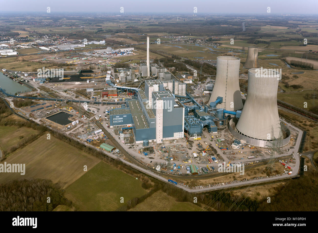 Aerial view, RWE Power, Westfalen power plant, former nuclear power ...