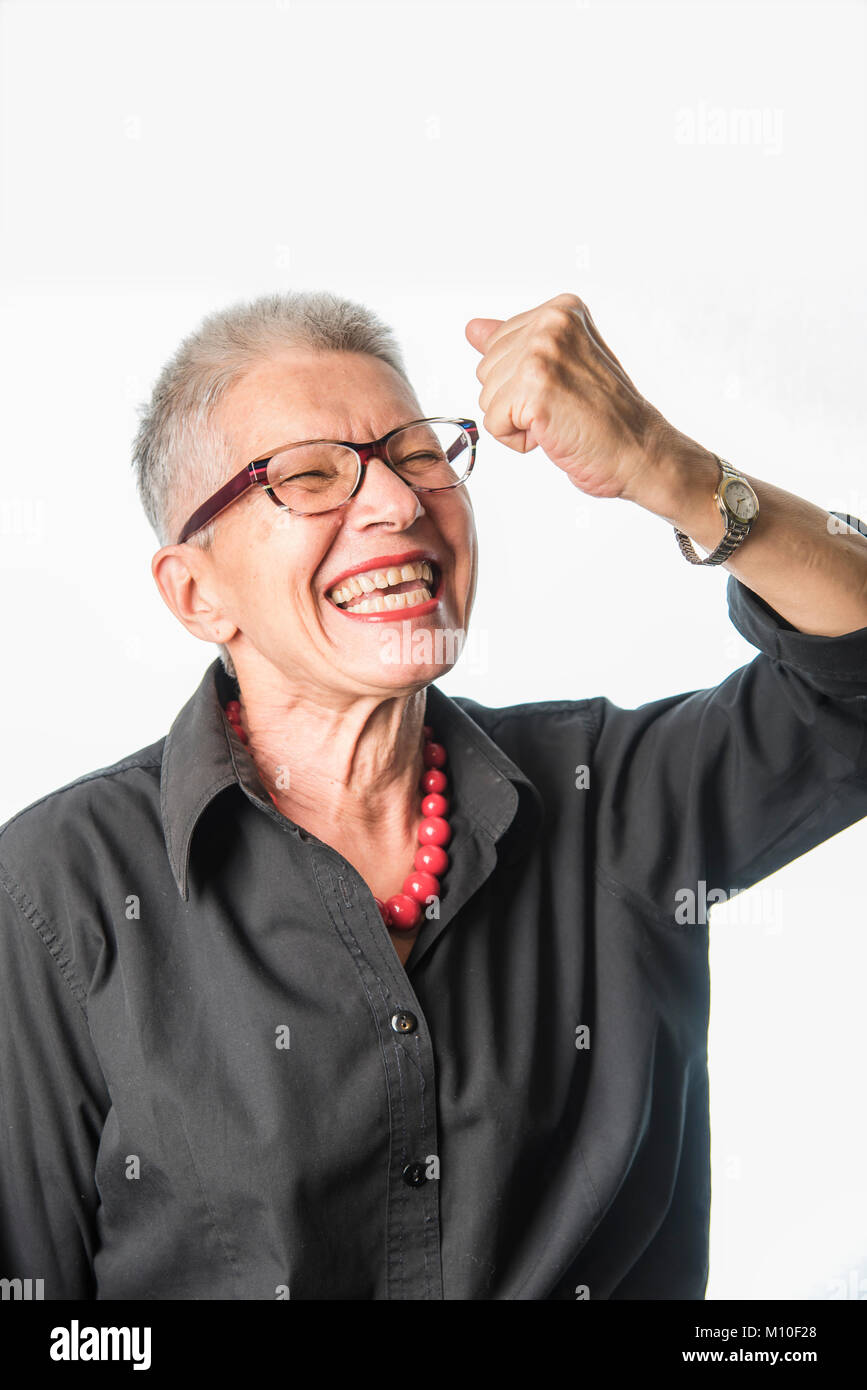 Celebrating victory, cheering for the win Stock Photo - Alamy