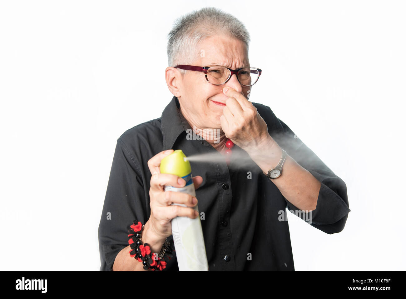 Spraying granny hi-res stock photography and images - Alamy