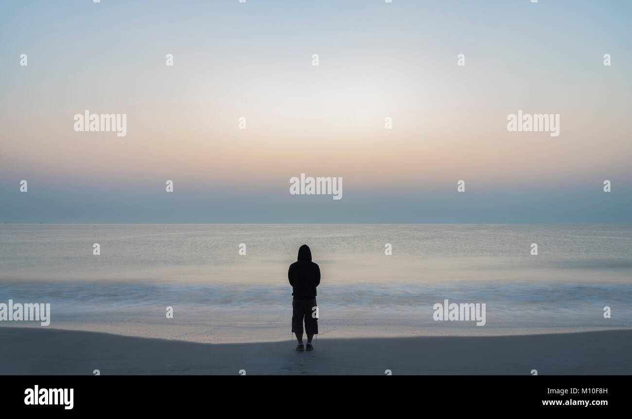 Blurry Sea Landscape Background of the Indian Ocean at sunrise ...