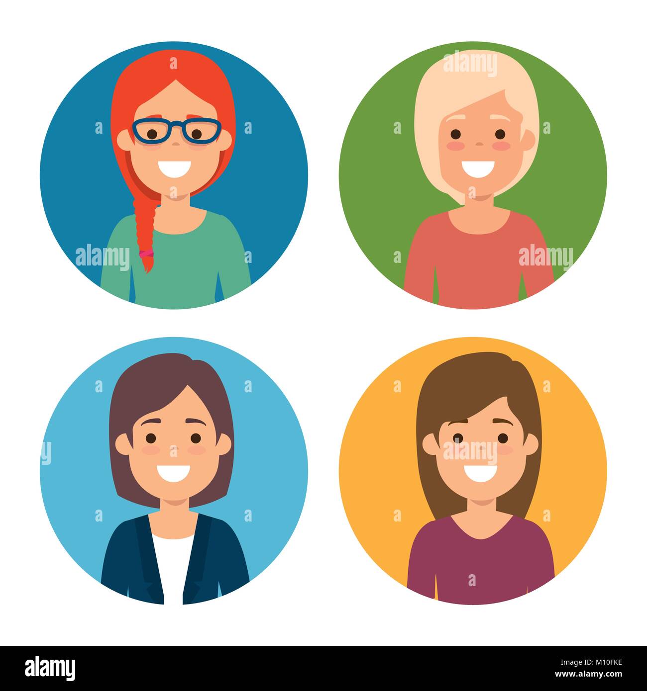 set of millennial young people vector illustration graphic design Stock ...