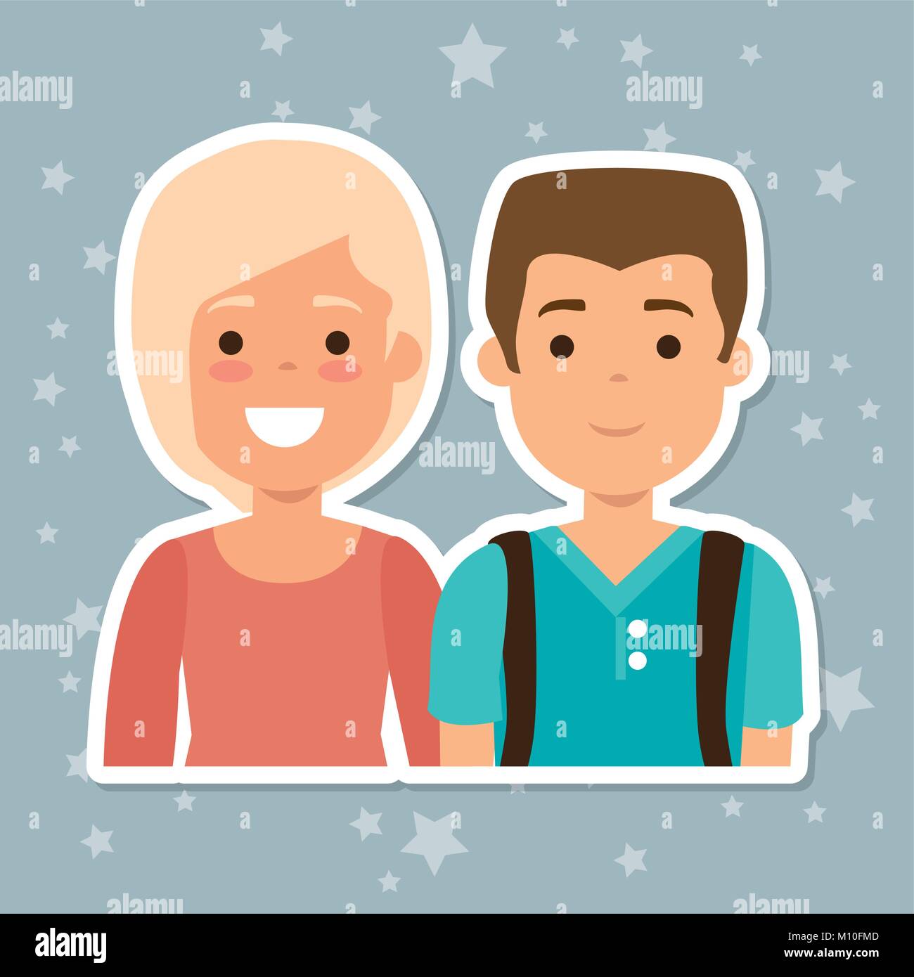 couple of millennials generation young people vector illustration ...