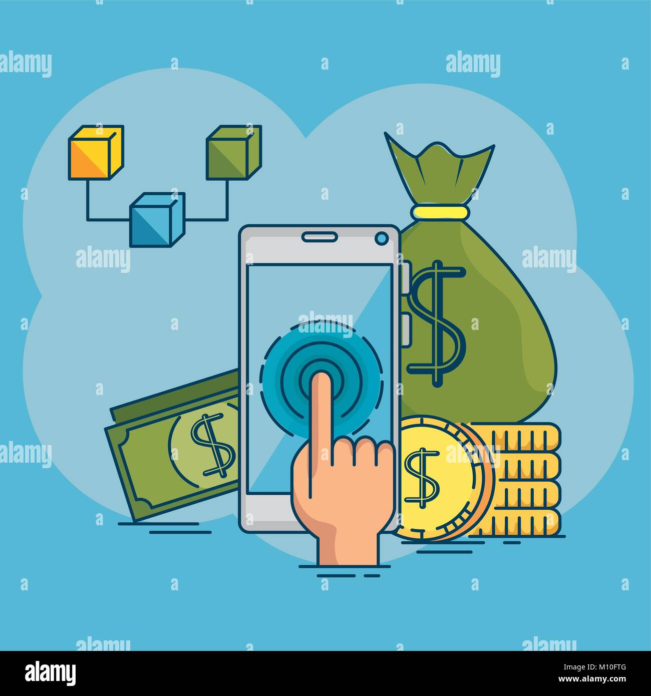 Fintech Investment Financial Internet Technology Concept fintech ...