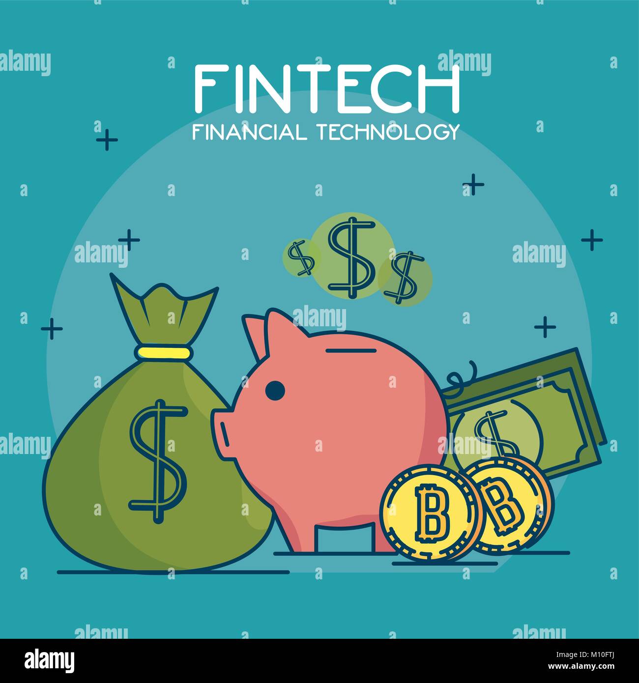 Fintech Investment Financial Internet Technology Concept fintech ...