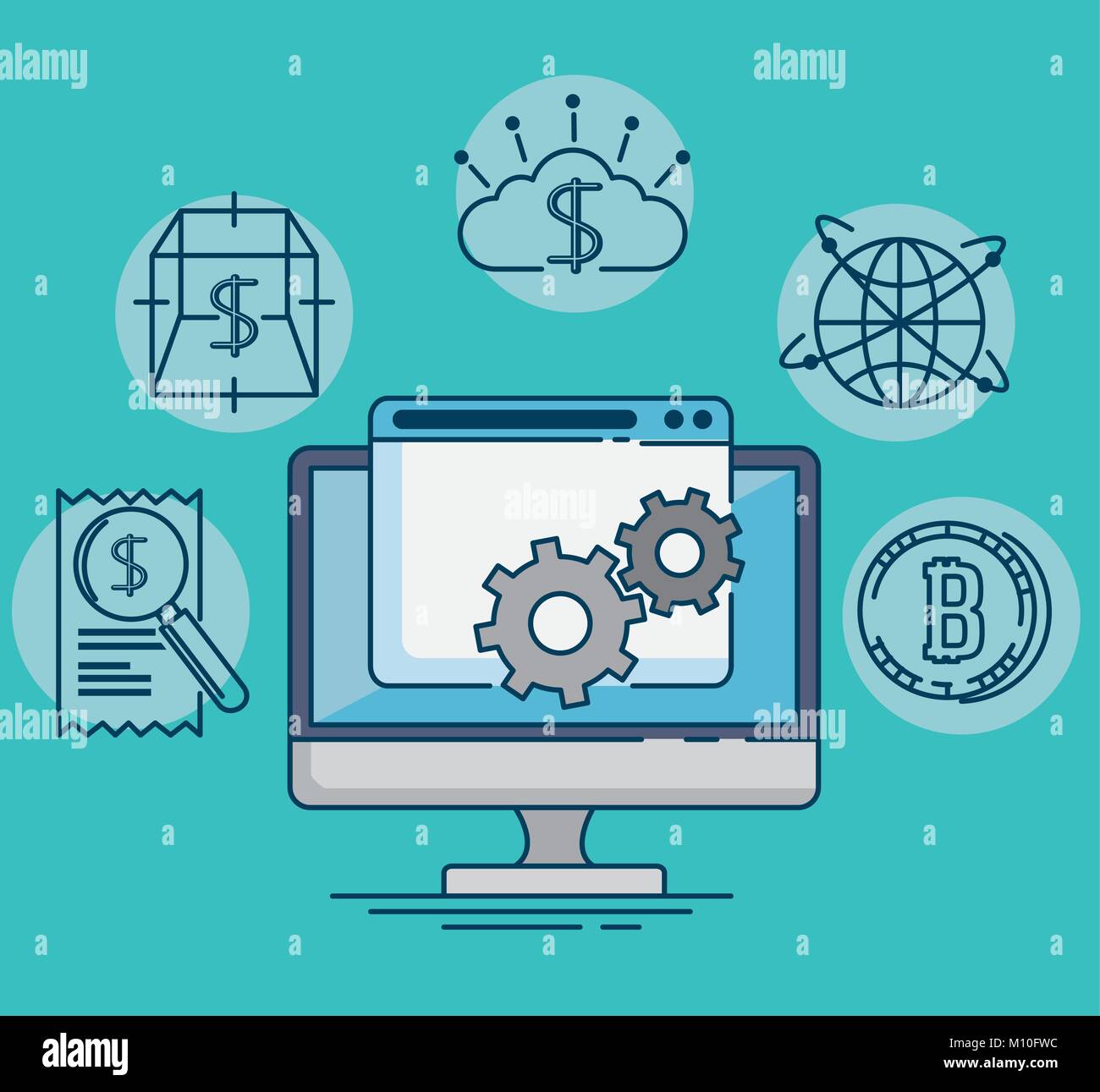 Fintech Investment Financial Internet Technology Concept fintech ...