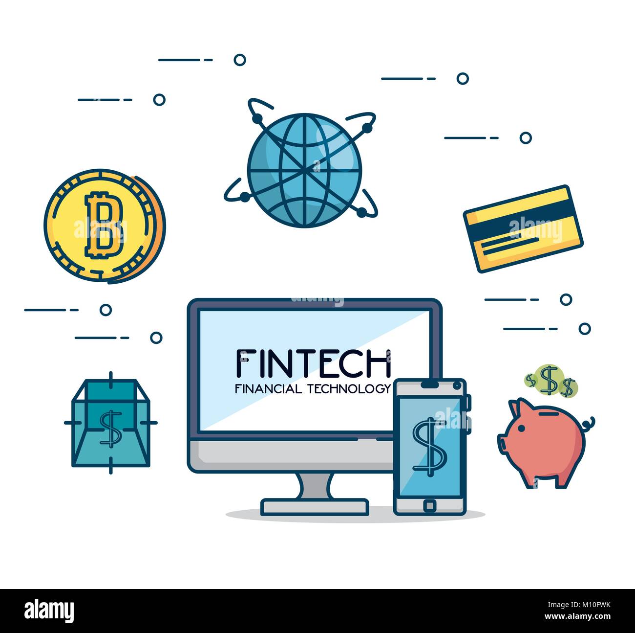 Fintech Investment Financial Internet Technology Concept fintech ...