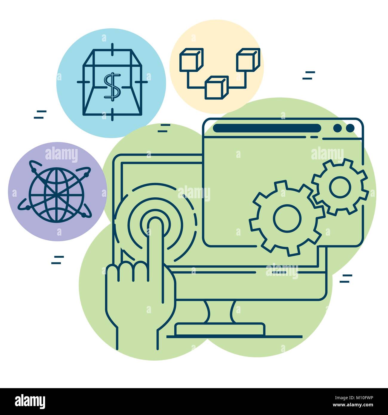 Fintech Investment Financial Internet Technology Concept fintech ...