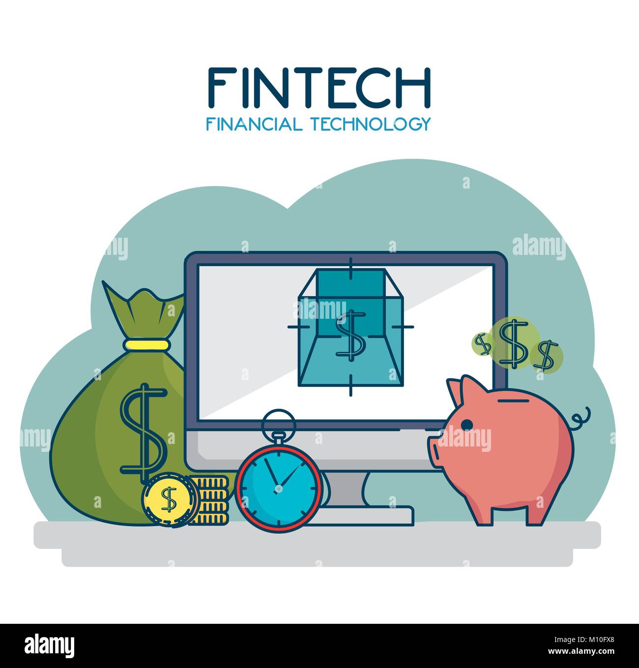 Fintech Investment Financial Internet Technology Concept fintech ...