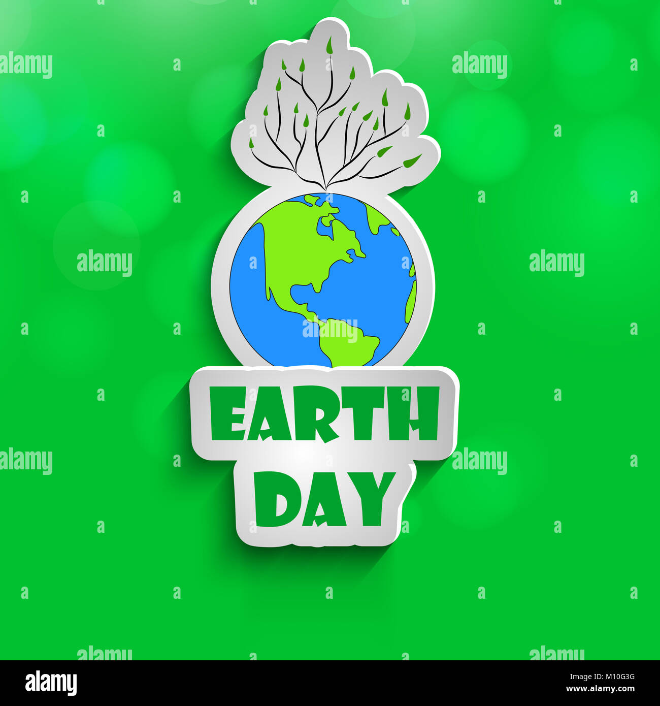 illustration of elements of Earth Day Background Stock Photo - Alamy