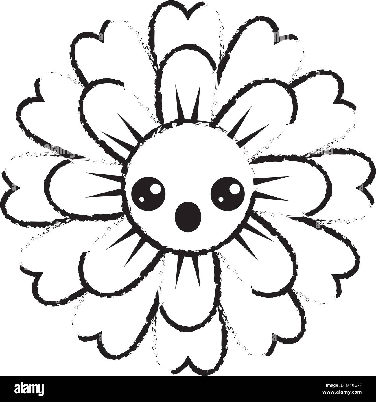 flower kawaii cartoon cute petals Stock Vector Image & Art - Alamy