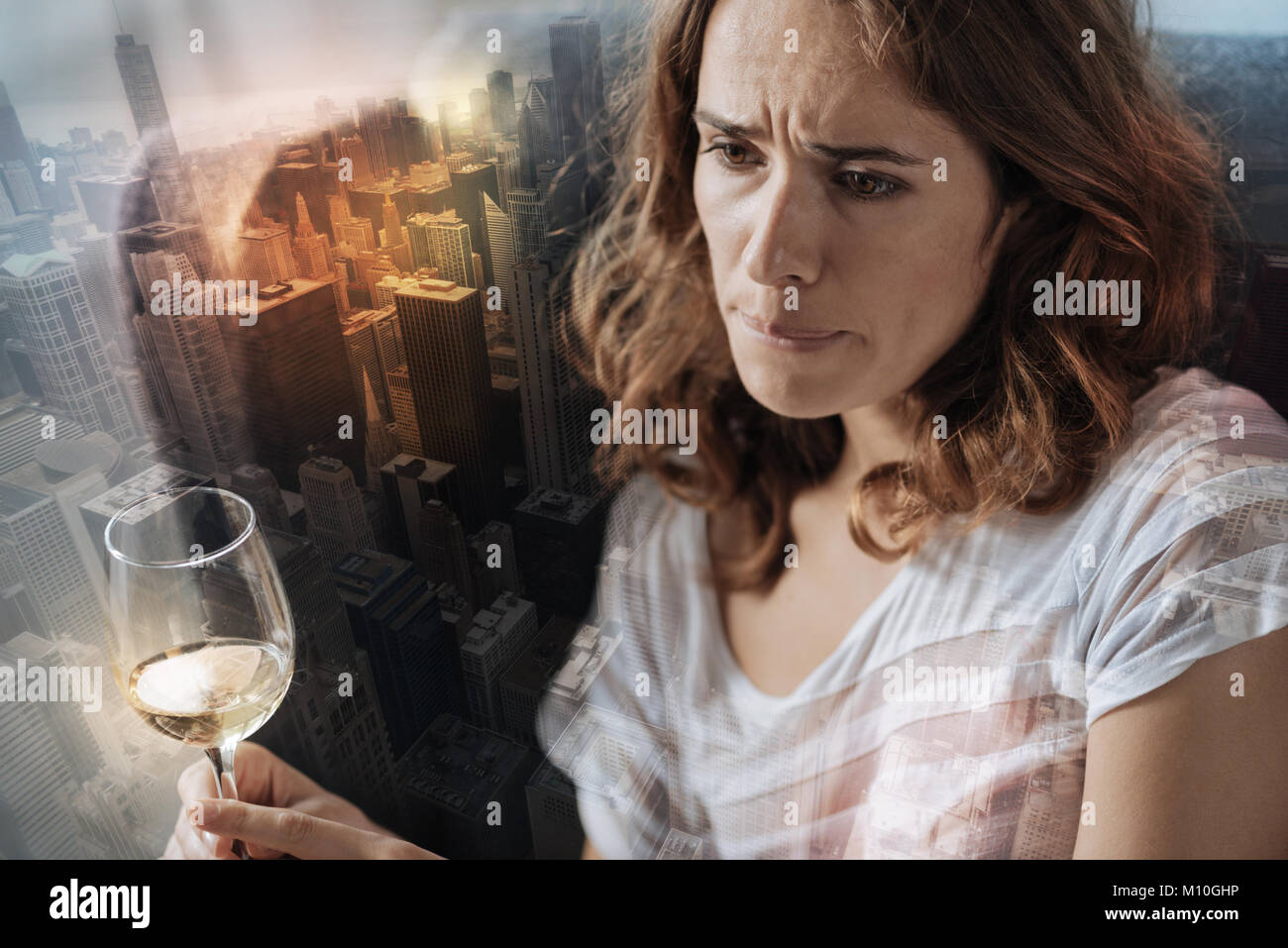 Thoughtful upset woman mulling over her problems Stock Photo - Alamy