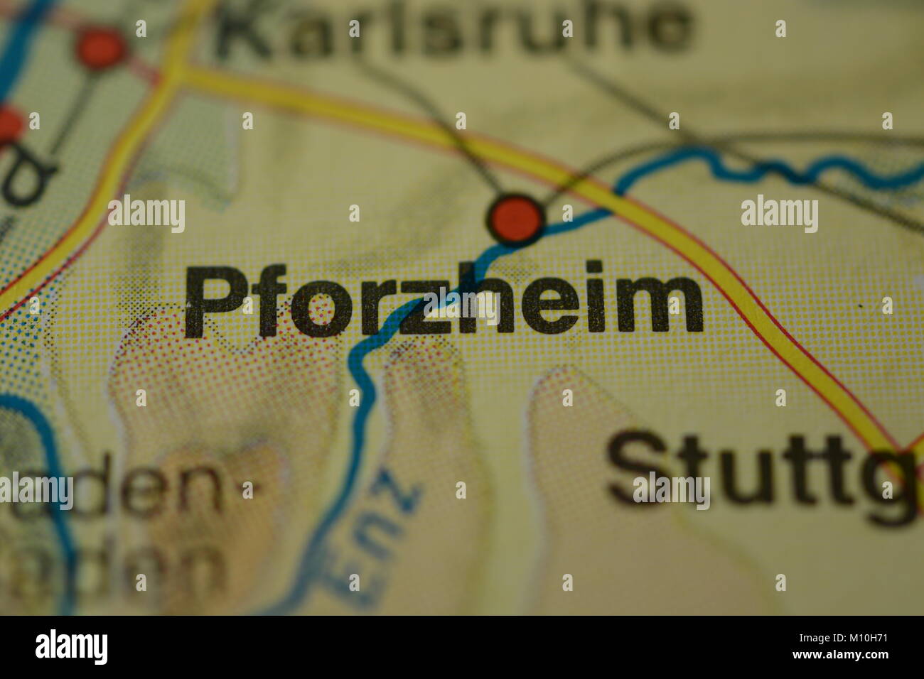 City name , Germany, on the map Stock Photo - Alamy