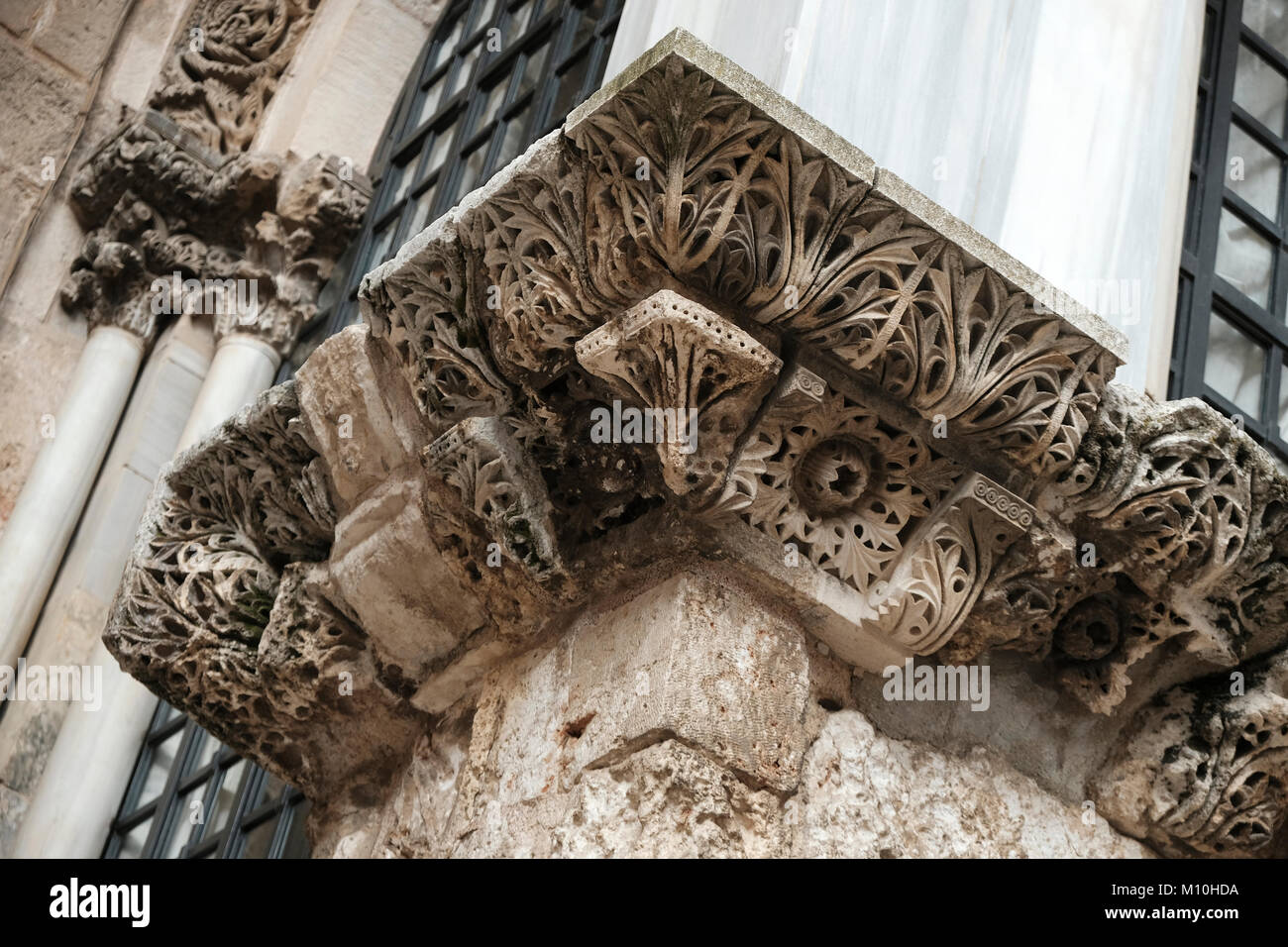 Crusader 12th century Romanesque capital architectural ornament of the ...
