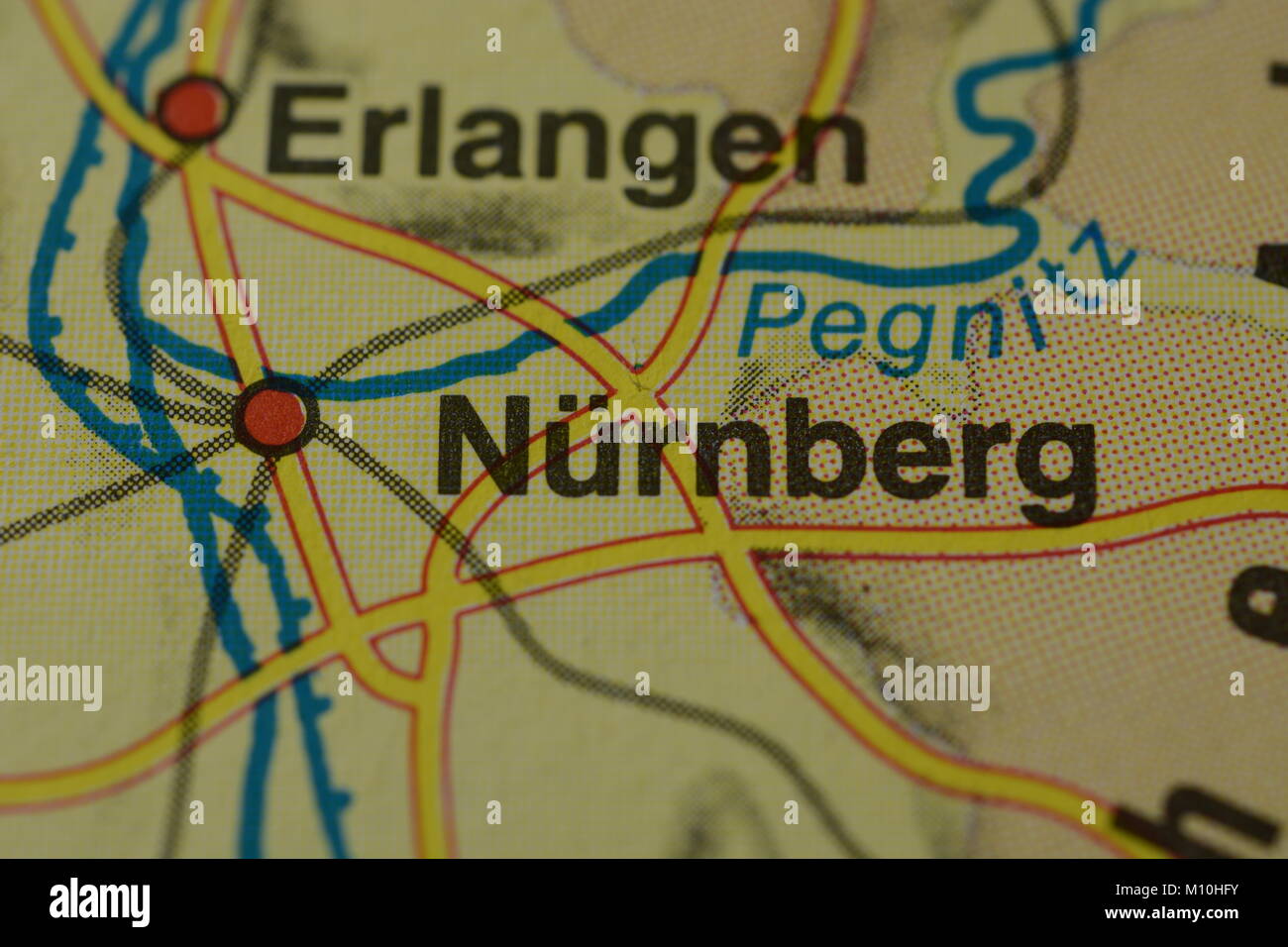 City name , Germany, on the map Stock Photo - Alamy