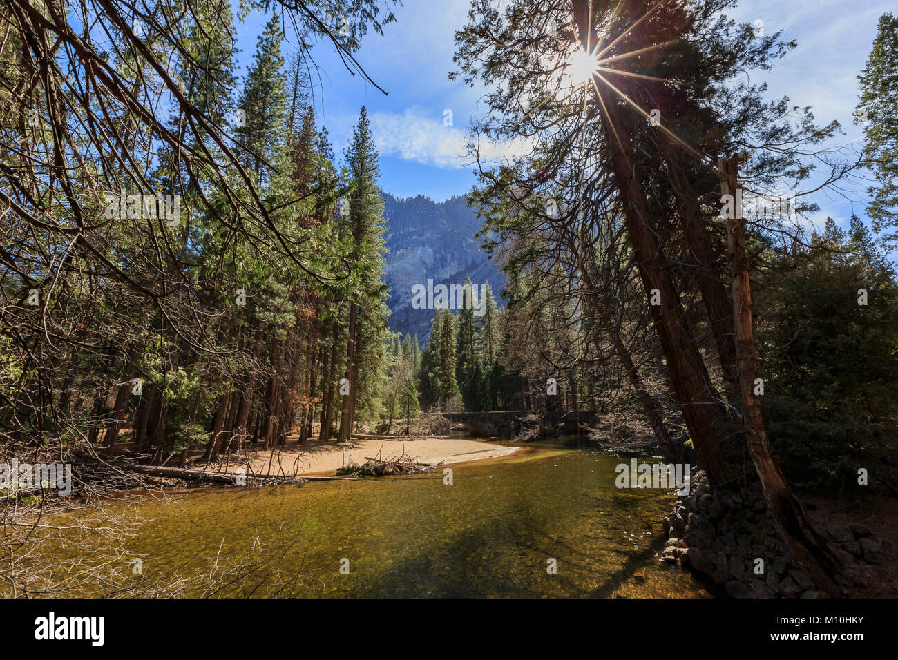 The beautiful merced river in Yosemite National Park, California, USA ...