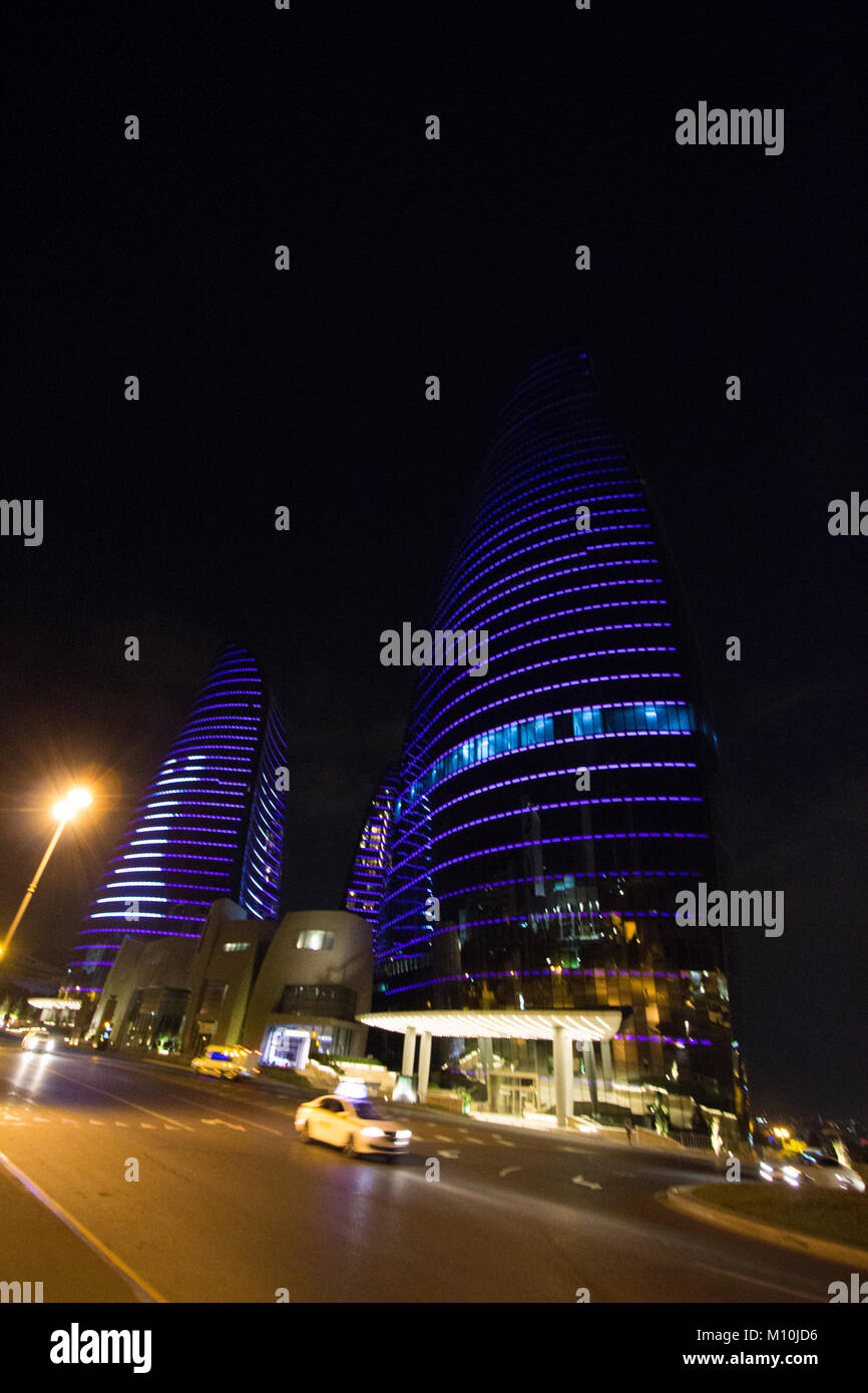 picture for the flame tower hotel building, the biggest building in the ...