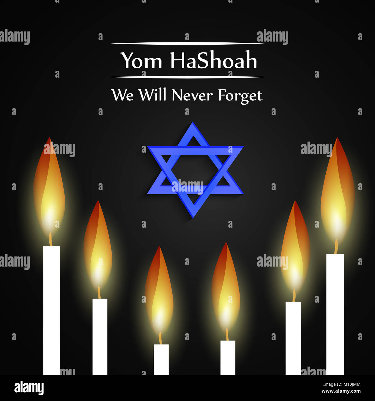 illustration of Jewish Yom HaShoah Remembrance Day background Stock ...