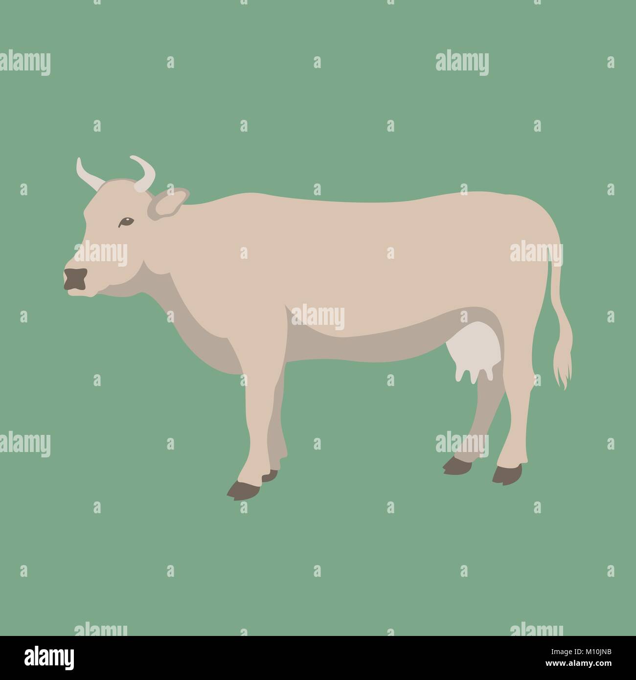 cow vector illustration flat style profile view Stock Vector Image ...
