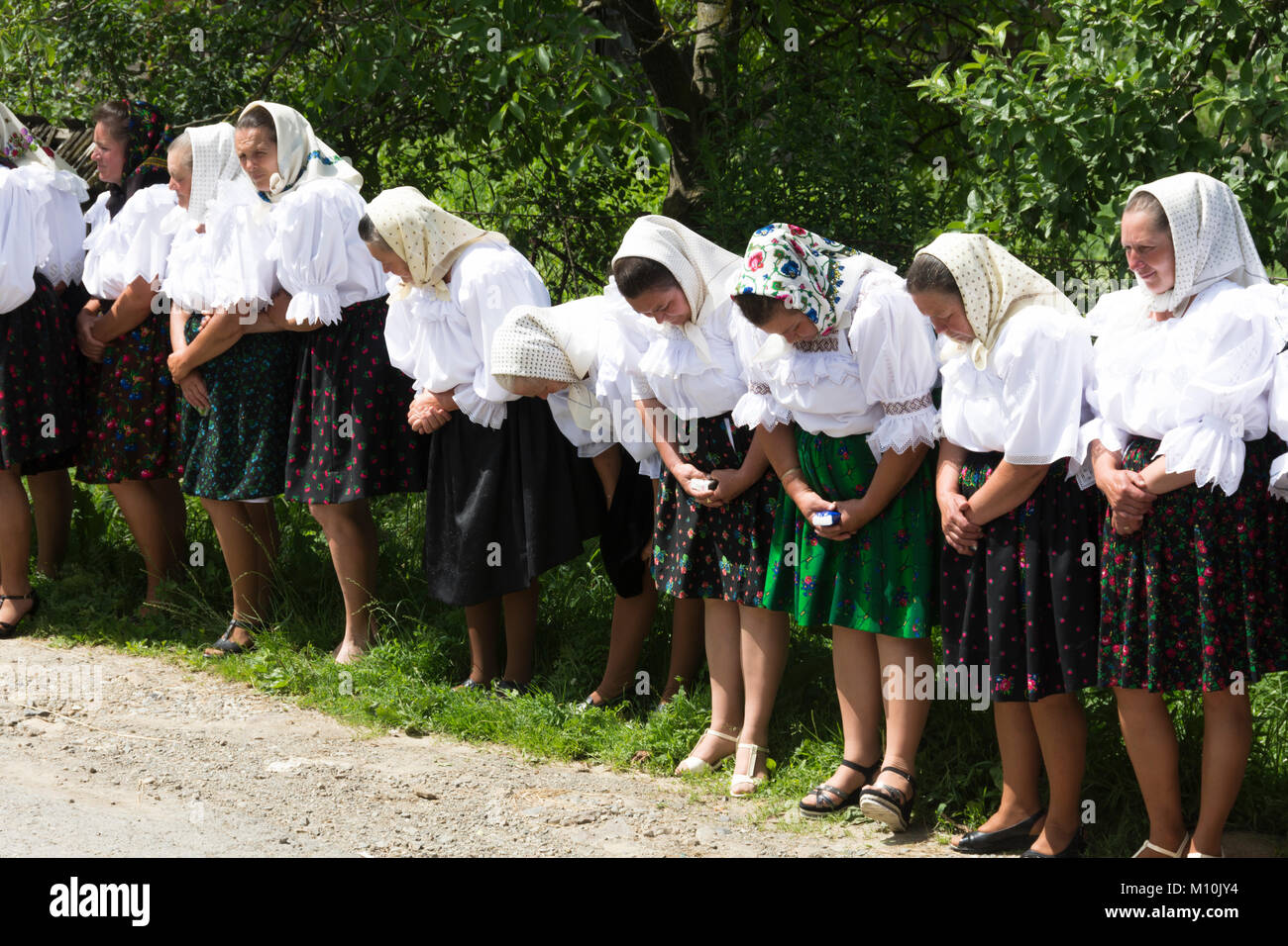 Romania, Maramures County, Village of Breb.Procession in honour of St ...