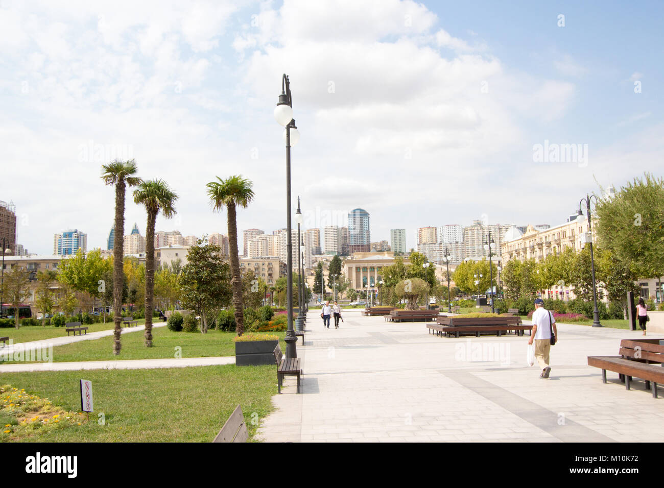 One of public parks in the Azerbaijani capital Baku, and its containing ...