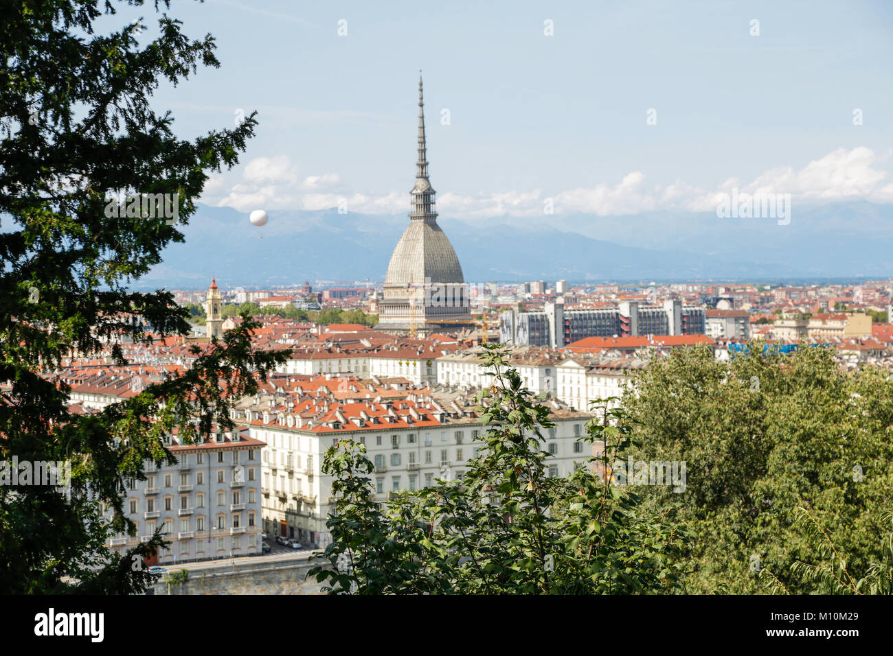 Turin, Piedmont, Italy: landscape view of the city from Monte dei ...
