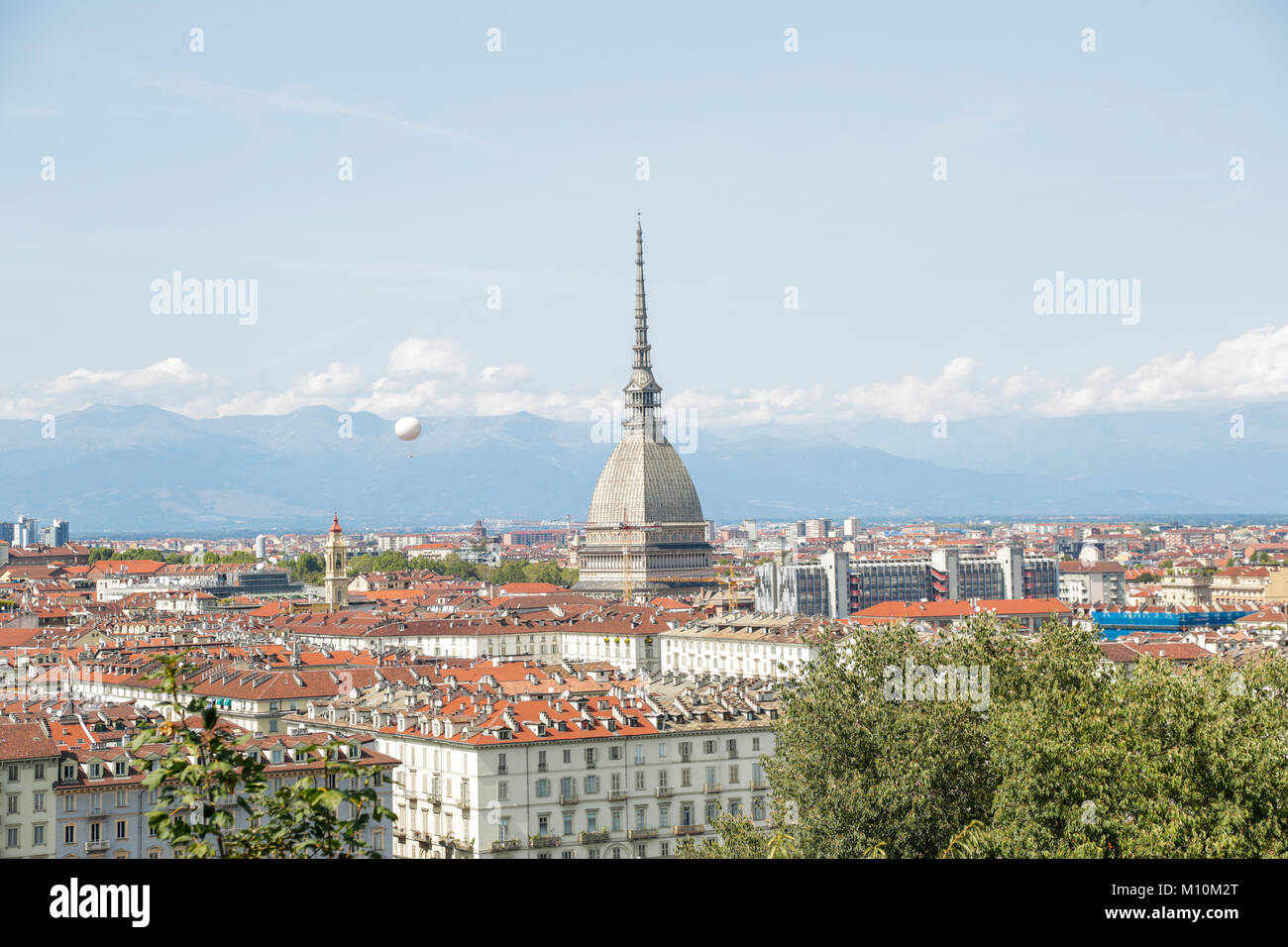 Turin, Piedmont, Italy: landscape view of the city from Monte dei ...