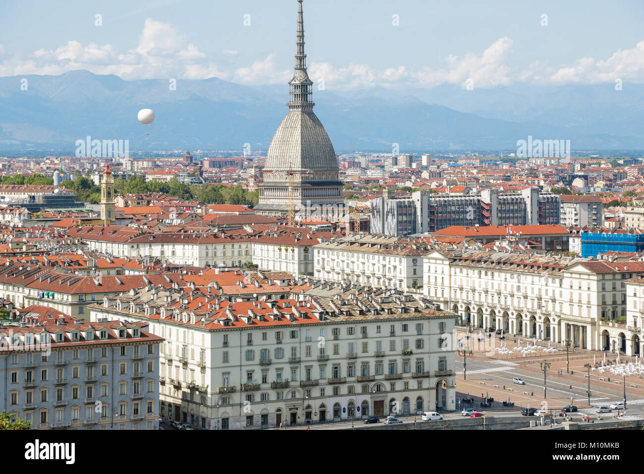 Turin, Piedmont, Italy: landscape view of the city from Monte dei ...