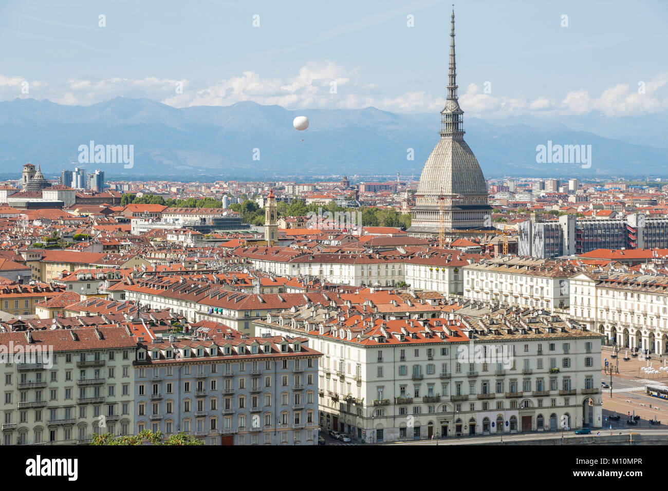 Turin, Piedmont, Italy: landscape view of the city from Monte dei ...