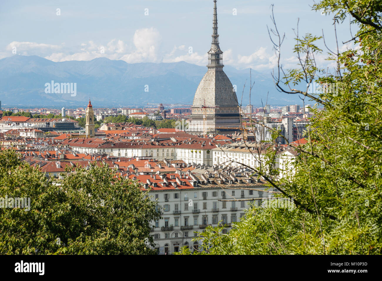 Turin, Piedmont, Italy: landscape view of the city from Monte dei ...