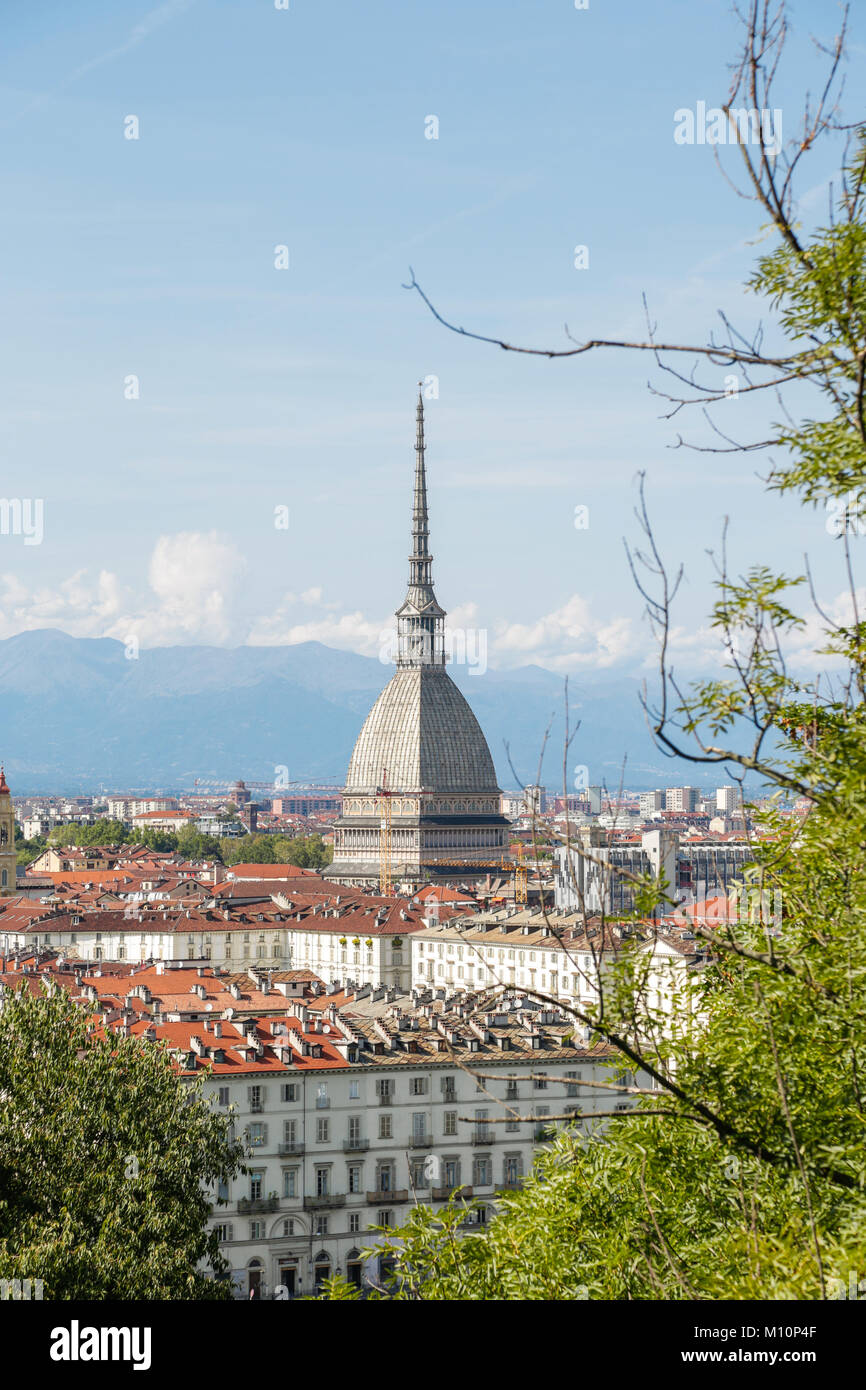Turin, Piedmont, Italy: landscape view of the city from Monte dei ...