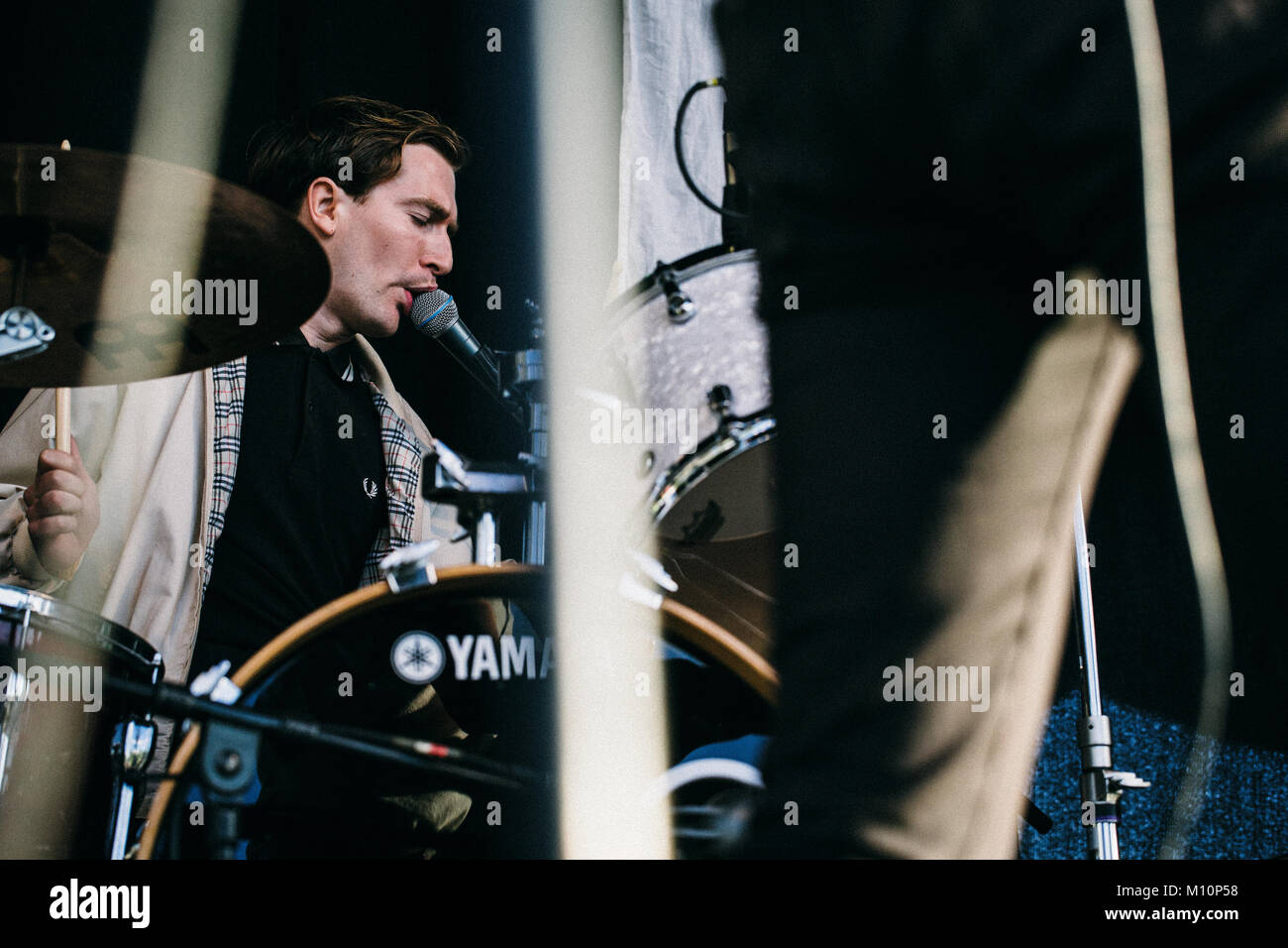 The Swedish garage and stoner-rock band RA performs a live concert at ...