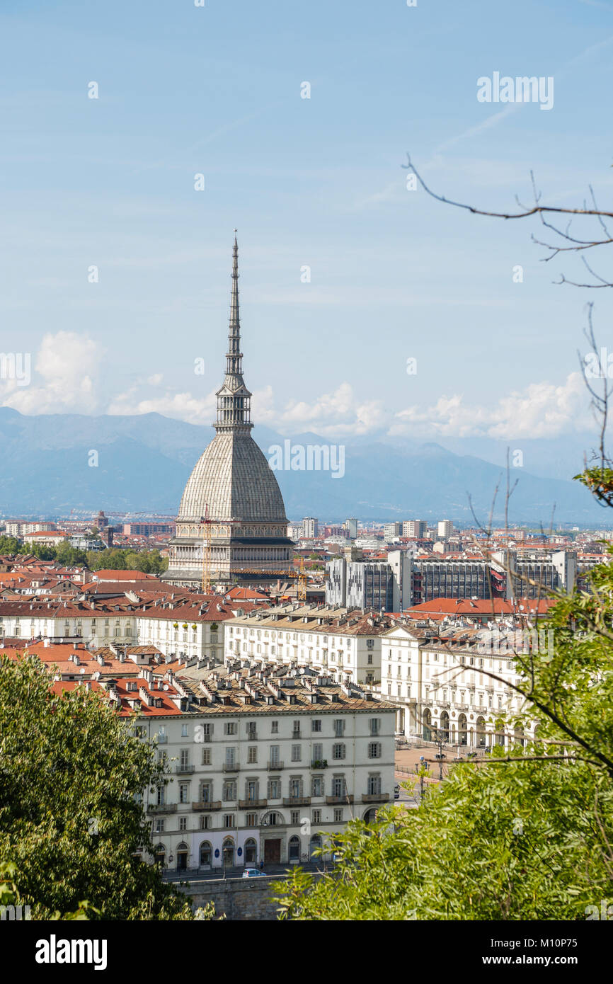 Turin, Piedmont, Italy: landscape view of the city from Monte dei ...